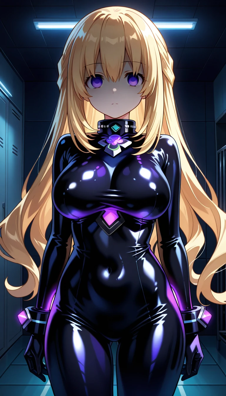 Vert\(Hyperdimension Neptunia\),(( purple glowing jewelry)), underbust - SeaArt AI