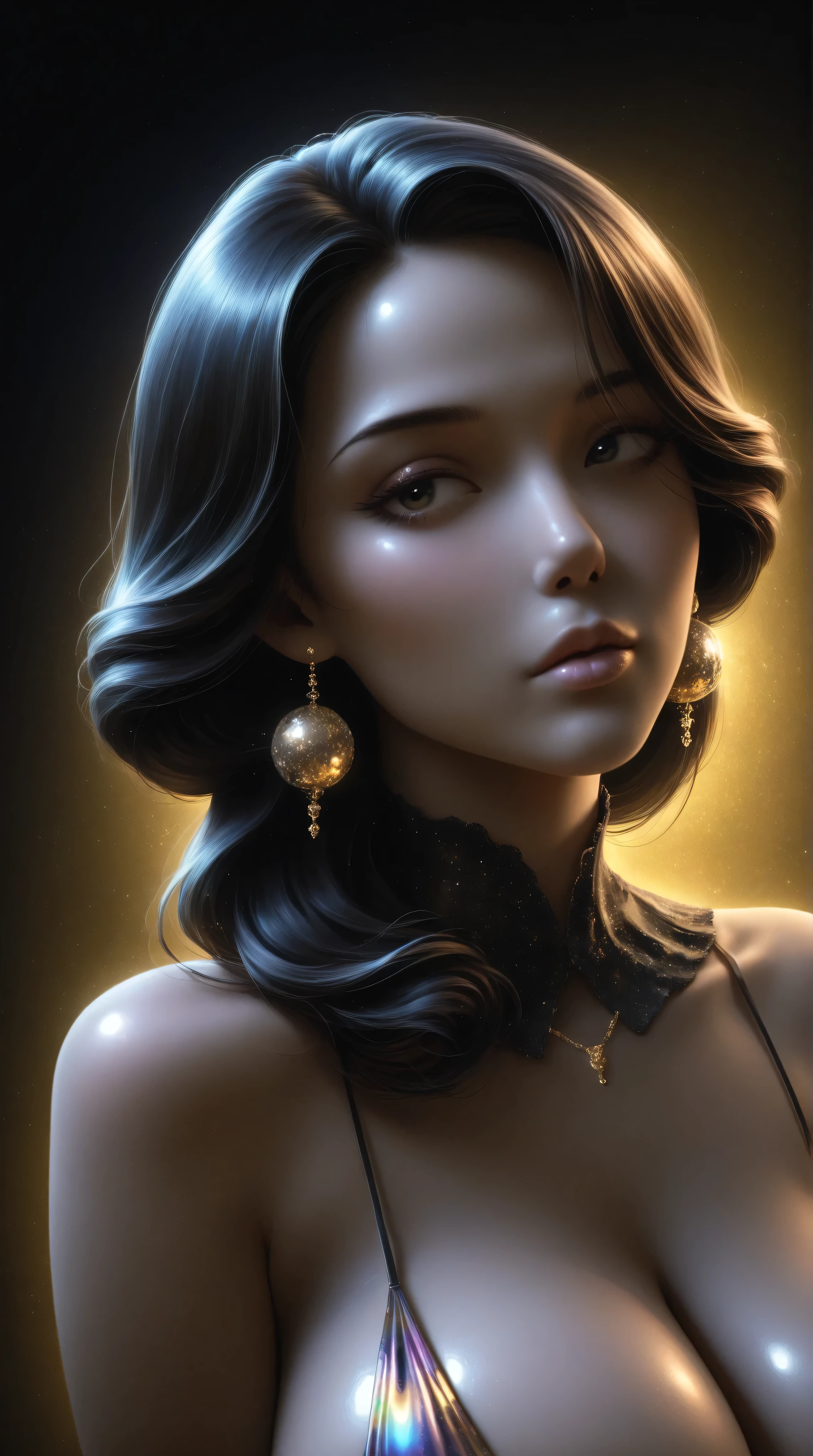 A close up of a woman with a very big breast - SeaArt AI