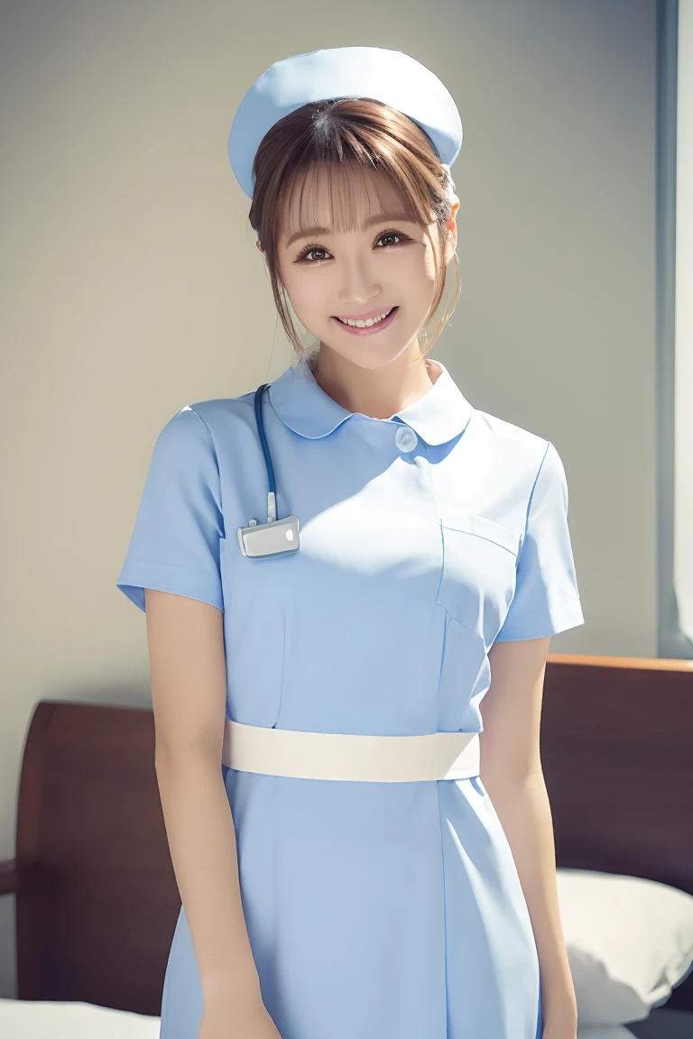 A young female nurse with beautiful detailed eyes, beautiful detailed ...