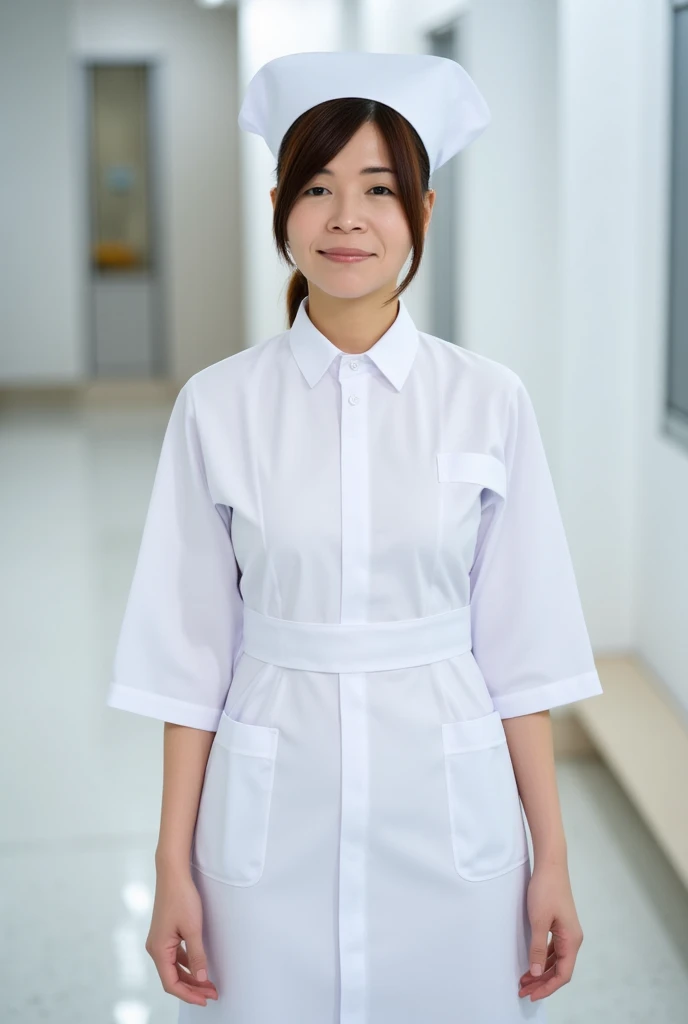 Woman, Alone, (Wearing white Nurse clothes:1.2), Upstyle - SeaArt AI