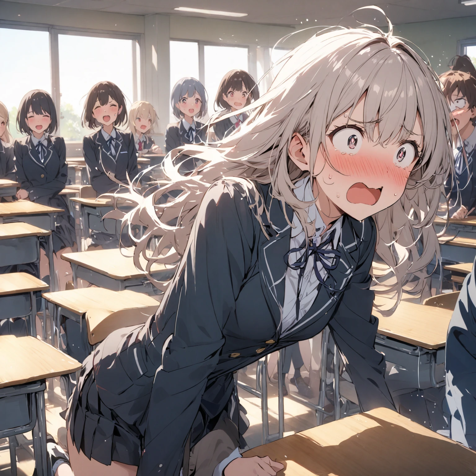 Fucked By Classmate On Desk Shy Excited Classroom Seaart Ai