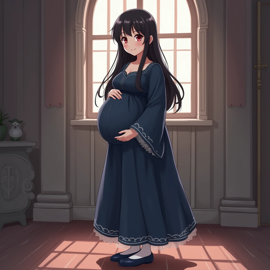 16-year-old girl,anime girl, long hair, big pregnant belly girl - SeaArt AI