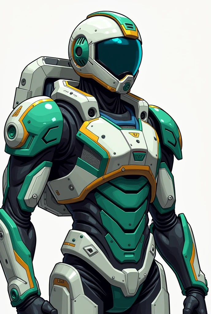 Final fantasy style mech pilot late 20's filipino man, full body ...