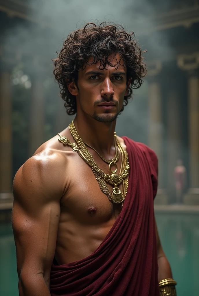 Hispanic photography: 20 years of Roman times, curly brown hair - SeaArt AI