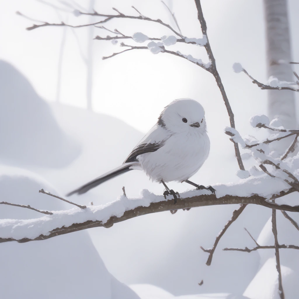 Shimaenaga\(bird,animal,passerine beak,black and white feathers - SeaArt AI