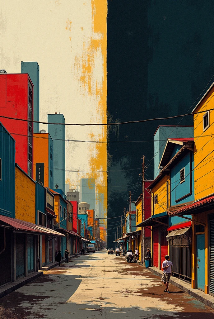 RICH CLASS VS POOR CLASS. THE BACKGROUND ON LEFT IS RICH, ON RIGHT IS ...