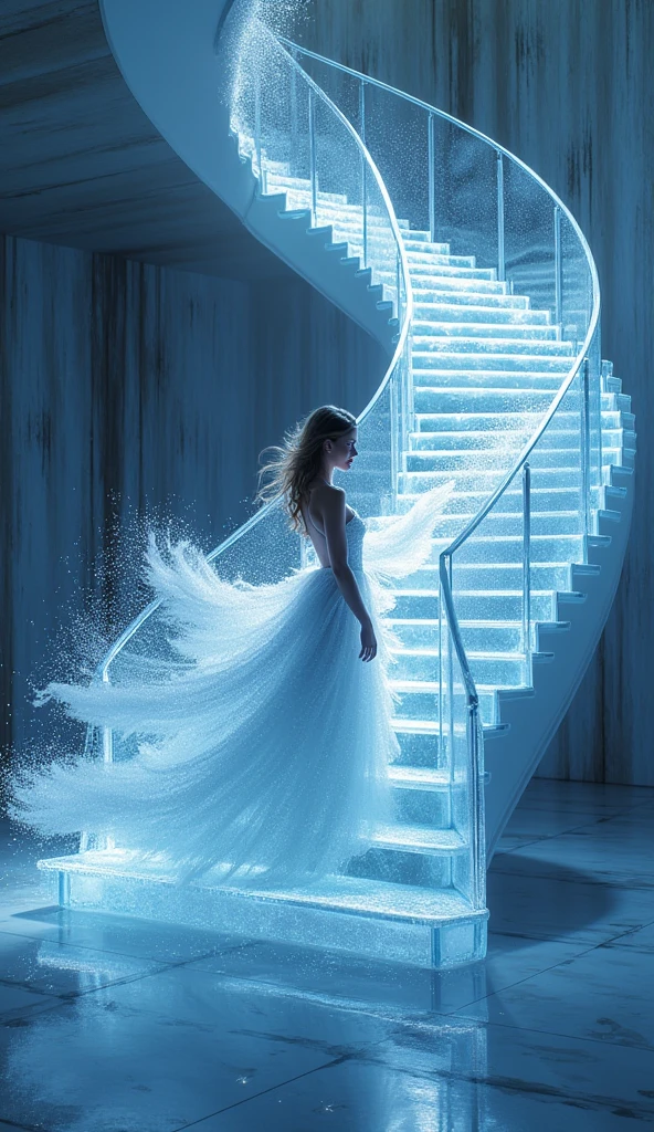 Magical sparks deconstructed into a snow priestess ballroom dancer ...