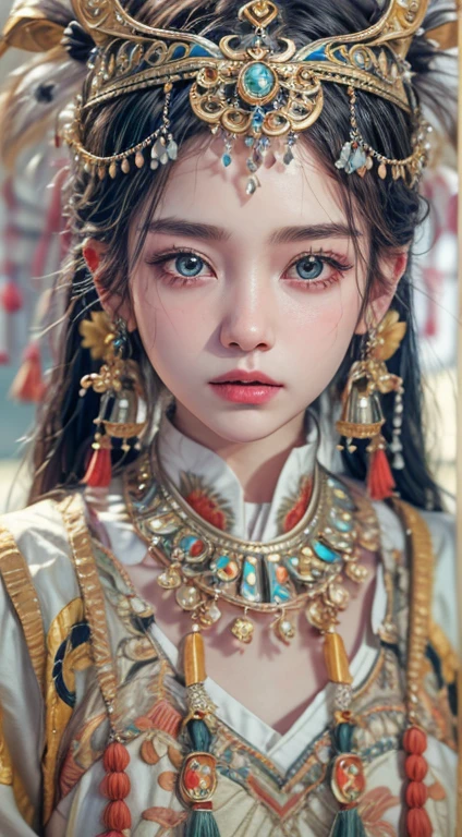 傑作， 最高品質，現実的な表現：1.37），（複雑で洗練された， 非常に詳細な肌と顔），ミャオ族 girls wearing ミャオ族 ...