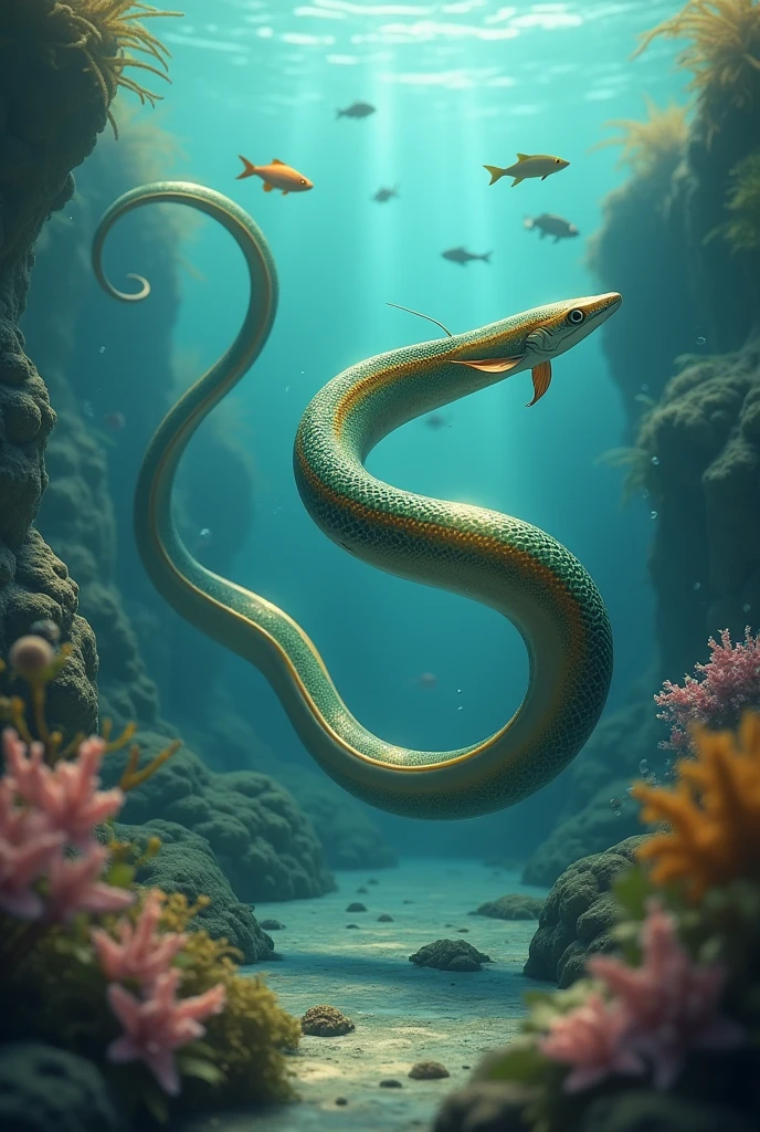 Make a beautiful and realistic eel - SeaArt AI