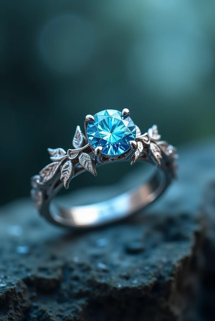 Fantasy-style engagement ring with small Starbrite cut stone in light ...