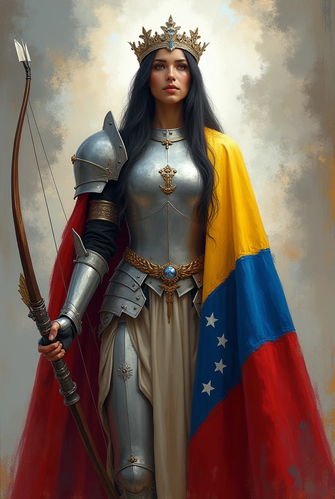 falls on canvas. An empowered princess with divine armor that emits ...