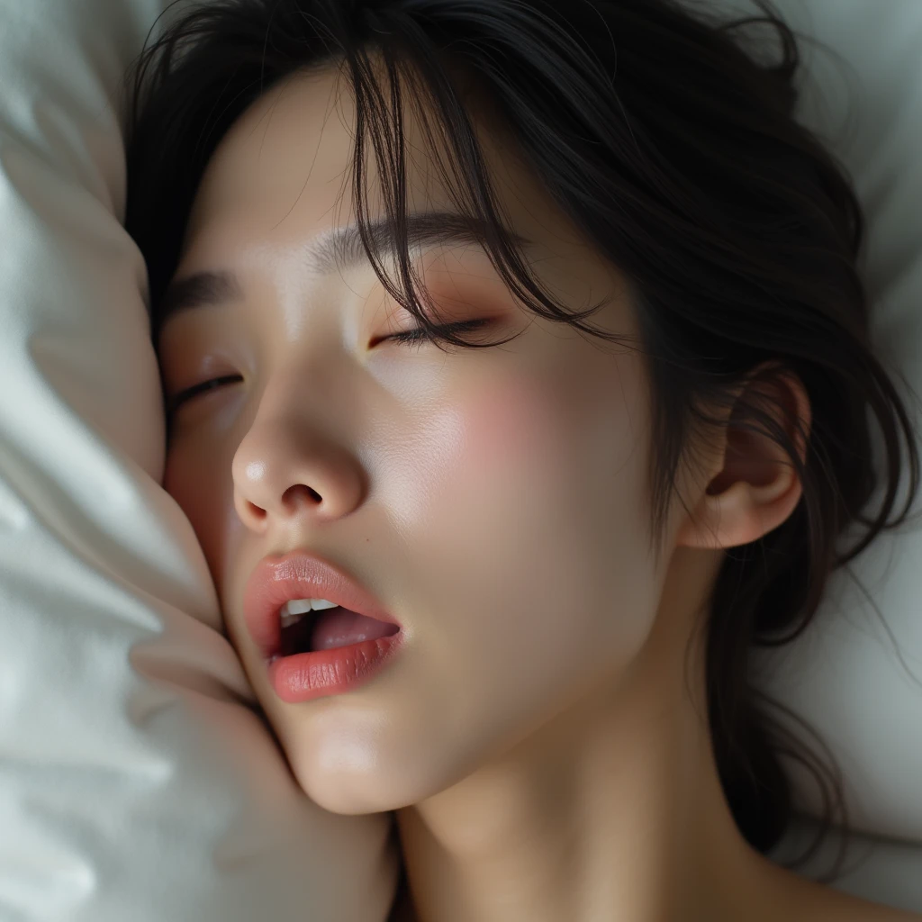 Japanese 23 year old female Woman close up,The expression of climax ...