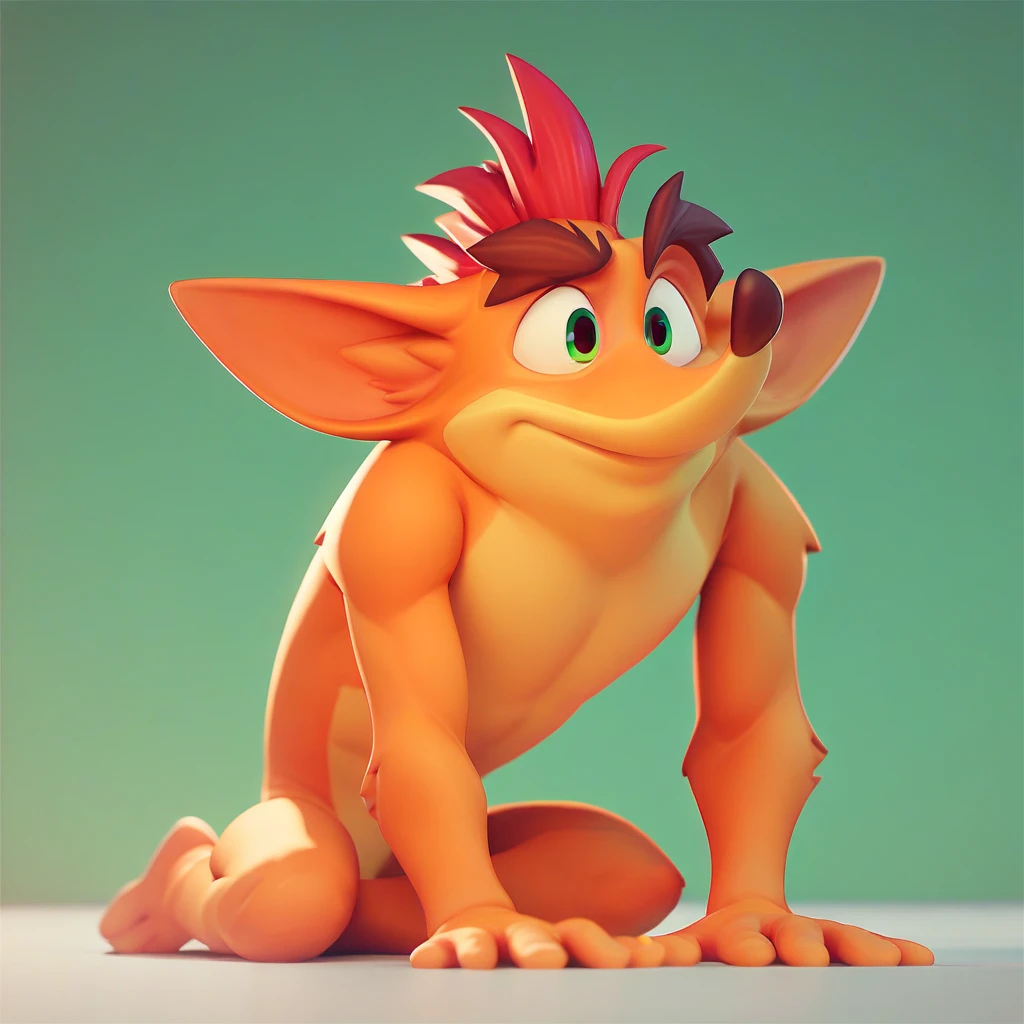 Crash Bandicoot,Furry,Orange Fur,Light Orange Under Belly,Green Eyes ...