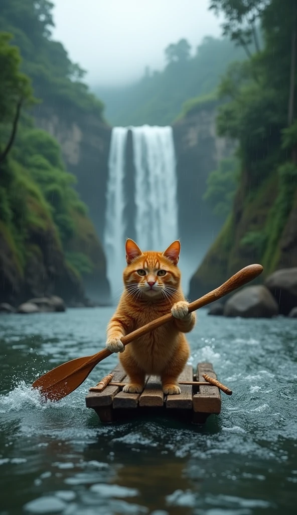 "Desperate to find a way out, the orange tabby cat builds a small ...