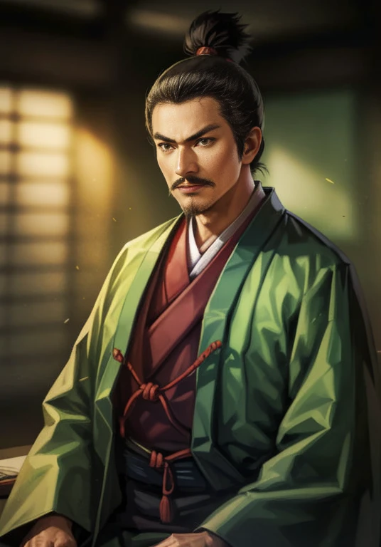 NOBUNAGA,head shot,from front,Reluctant middle age,A middle-aged man in ...