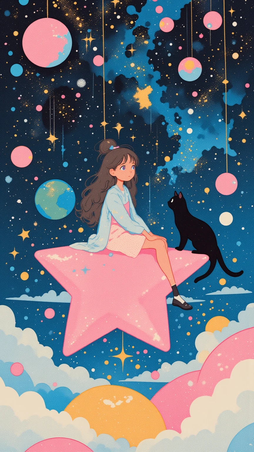 Girl Riding a Star