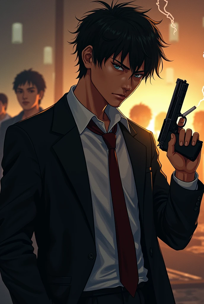 The cover of The Yakuza Story 。 a 20-year-old yakuza man holding a ...