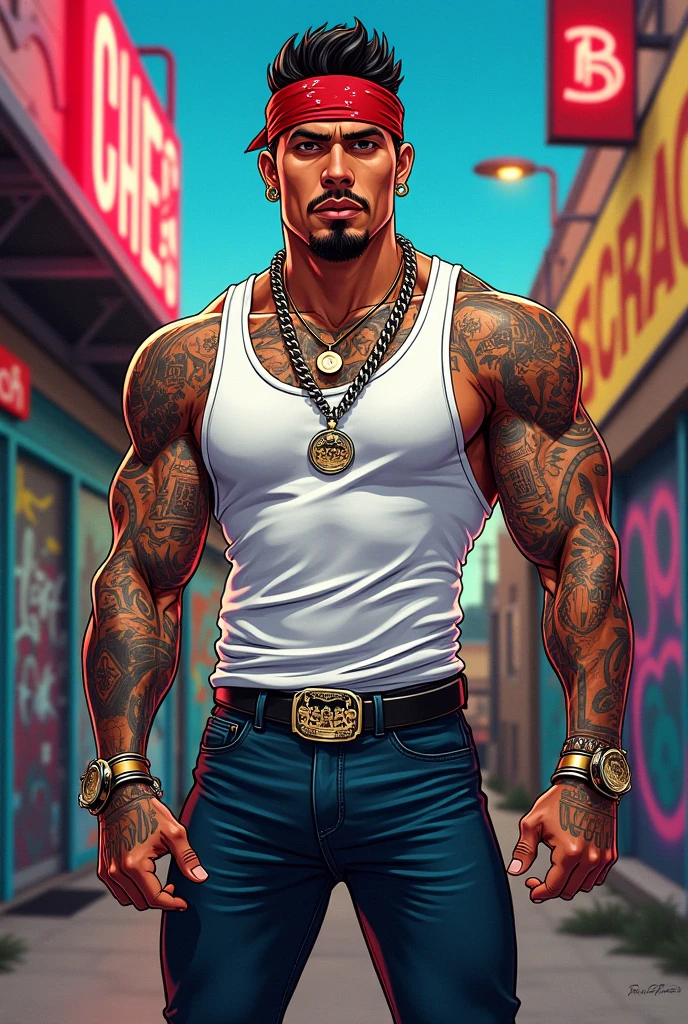 Create a Cholo-Chicano homie in cartoon, never seen - SeaArt AI