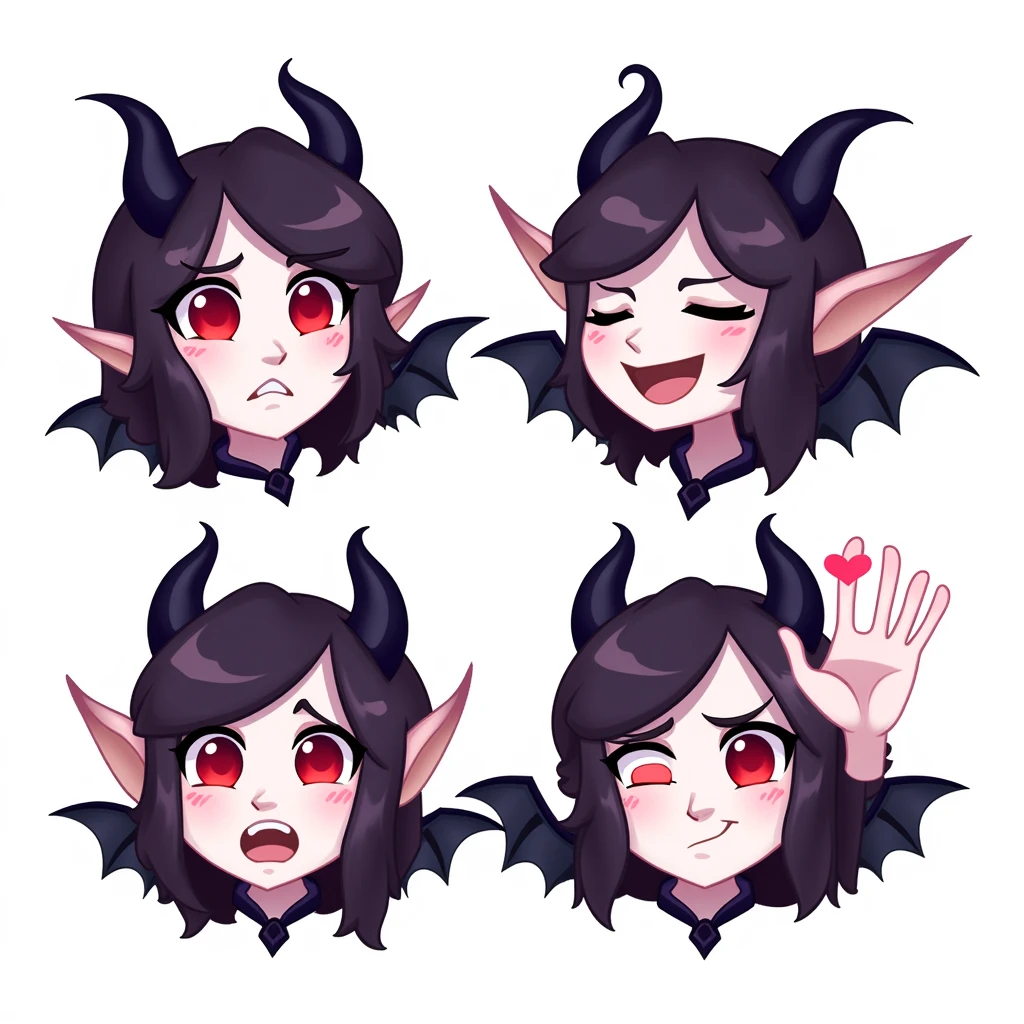 Five digital illustrations of a cute and mischievous succubus - SeaArt AI