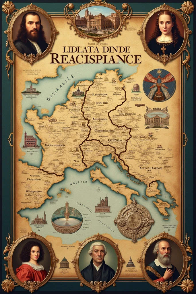 Draw a picture map of the renaissance where you can place the ...