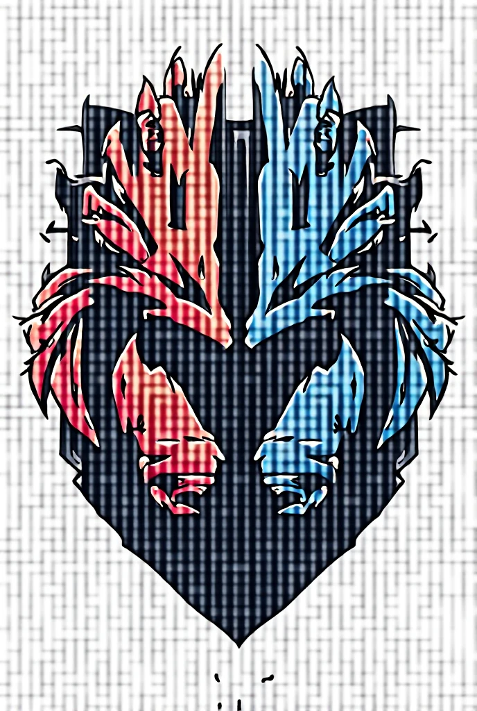 A karate logo, contain phoenix and dragon.a pair of glove which one is ...