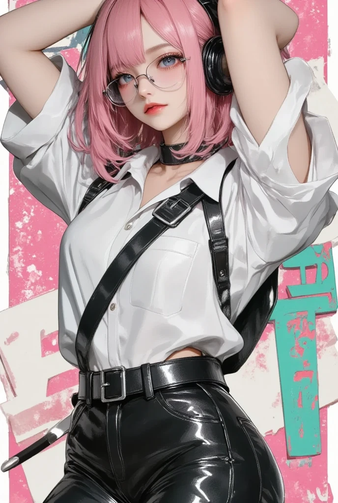 Abstract Expressionism,Collage art,best quality,1girl,pink hair - SeaArt AI