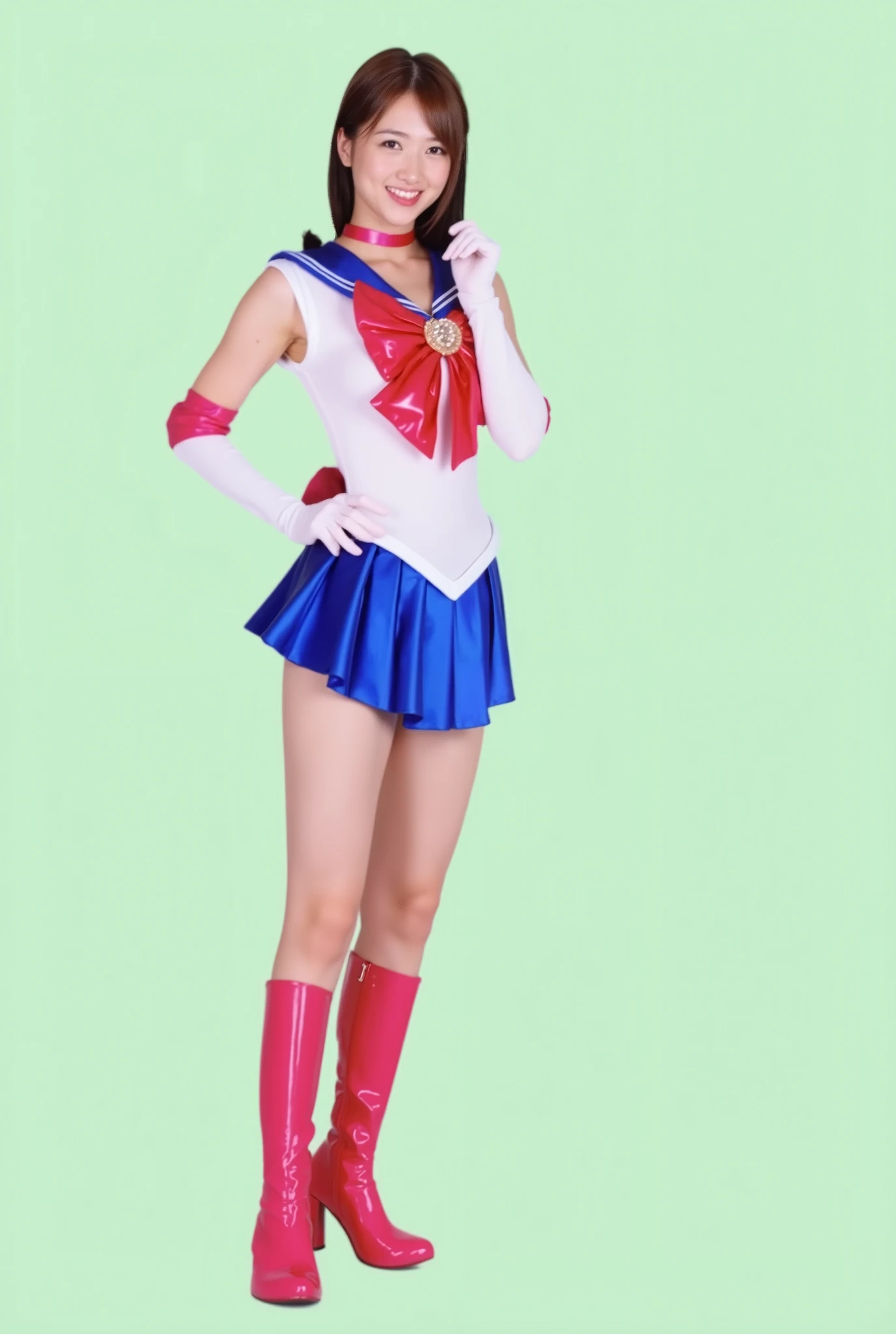 A close up of a woman in a sailor costume posing for a picture - SeaArt AI