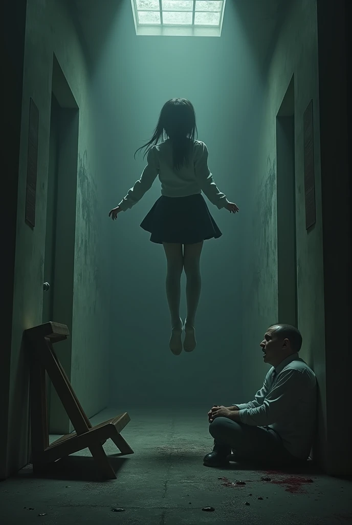 Thigh White Stockings Schoolgirl Hanging Dead ,hovering in the air ...