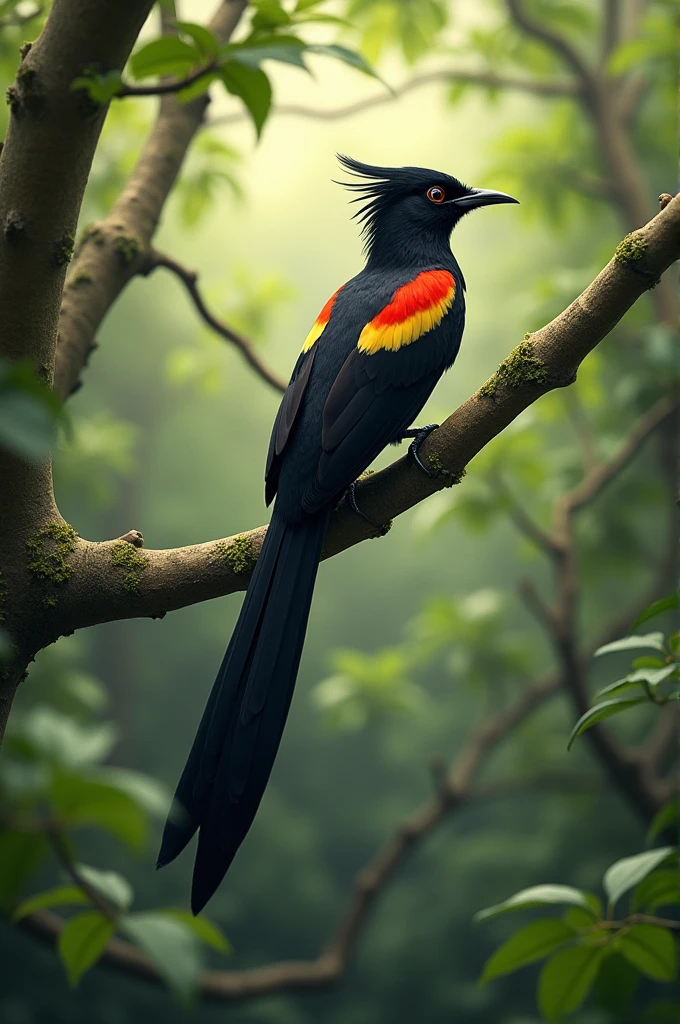 A male bird of the species Jackson's Widowbird (Euplectes jacksoni ...