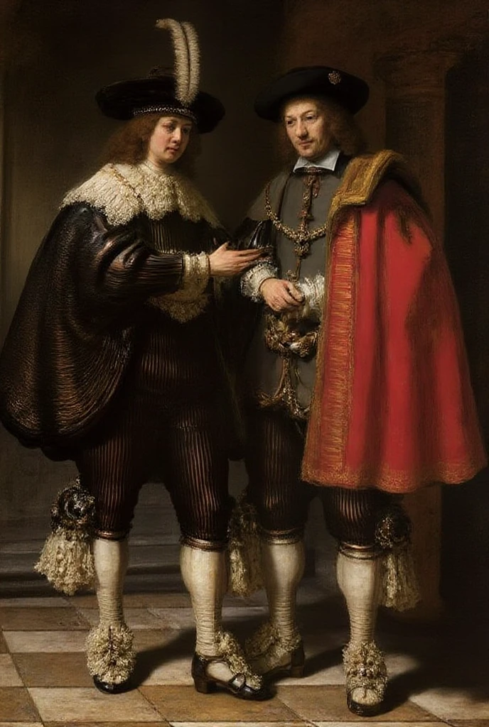Personification of hubris and personification of power, two people ...