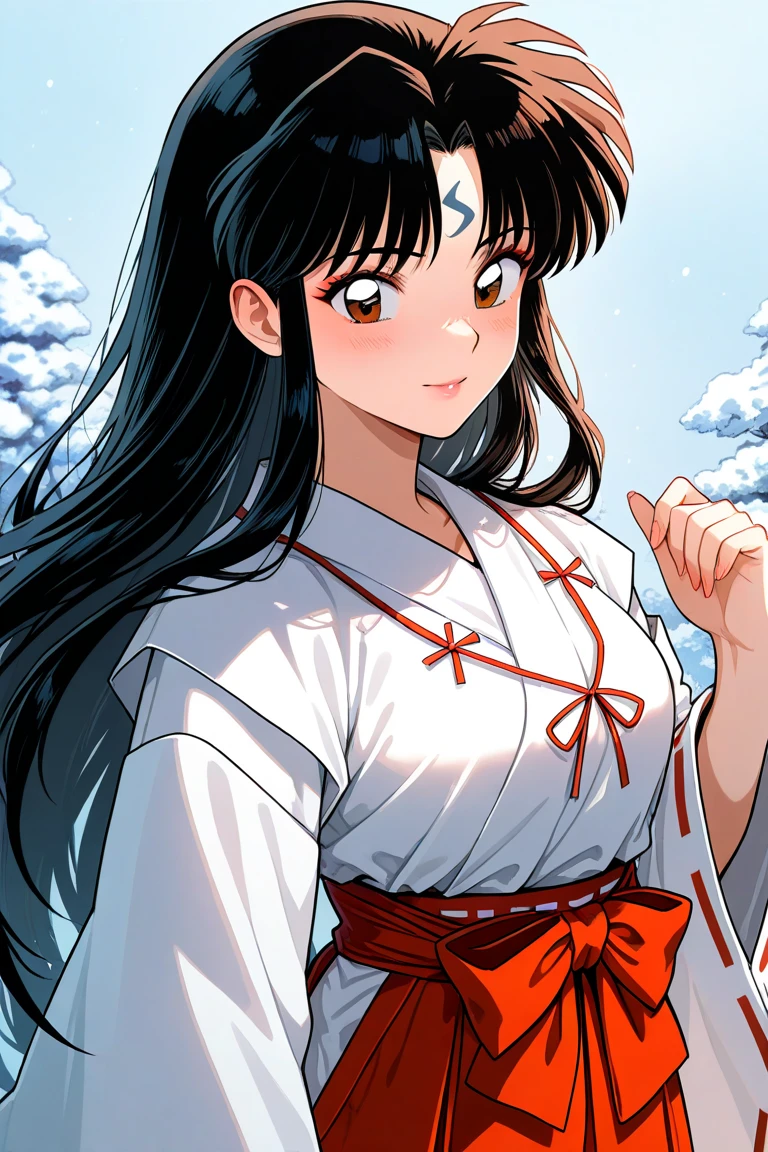 Kikyo from Inuyasha,miko,She has a cold and beautiful face,Inuyasha ...