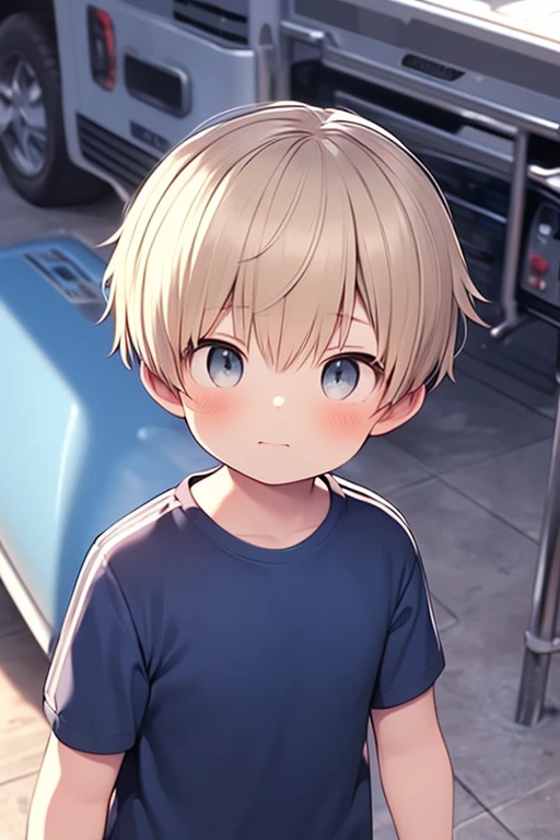 (3d)， 1 boy，Blonde, very short hair , Slanted Eyes,, anime, - SeaArt AI