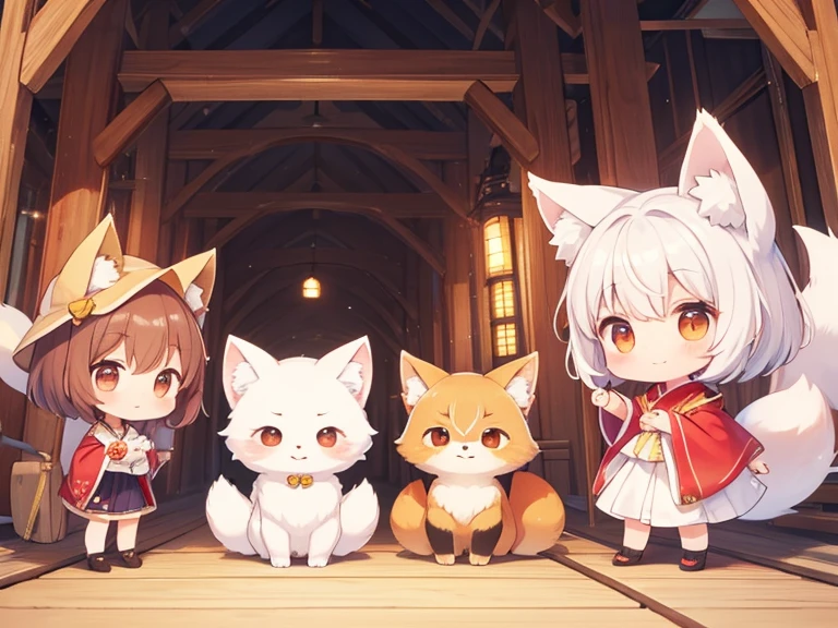 The journey of cute animals, Chibi Chara,Cute little kitsune - SeaArt AI