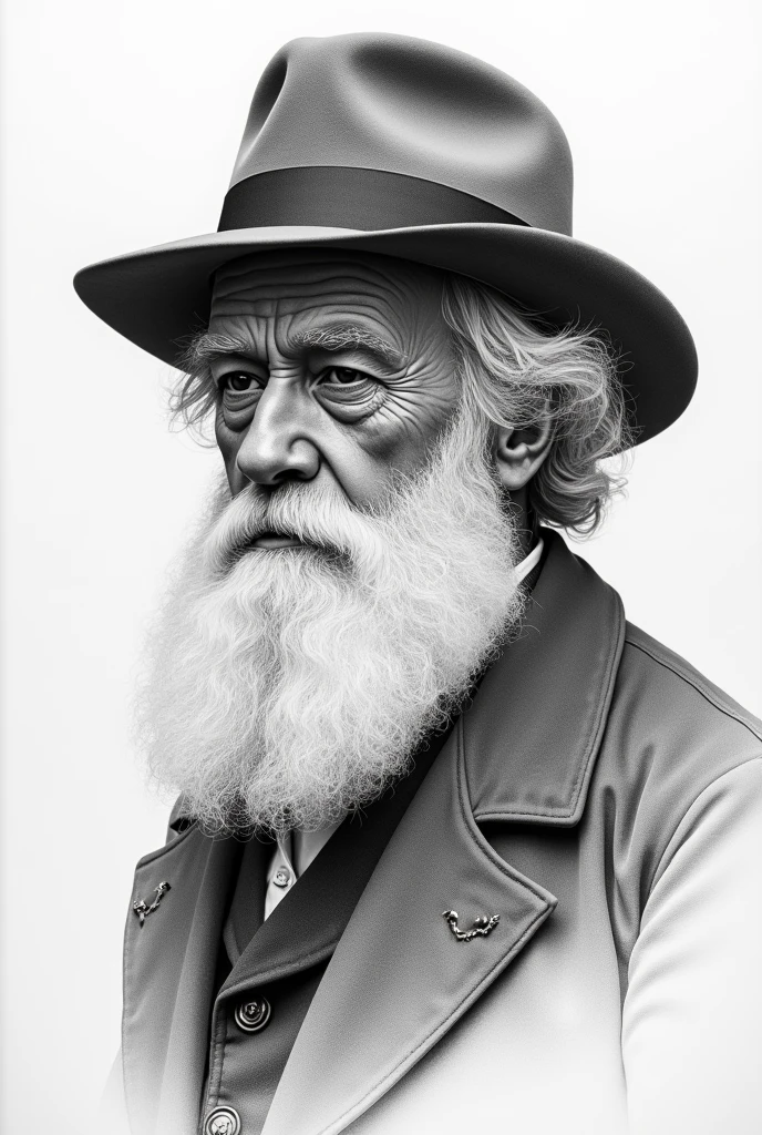 a portrait of young Charles Darwin, with a hat and a beard - SeaArt AI