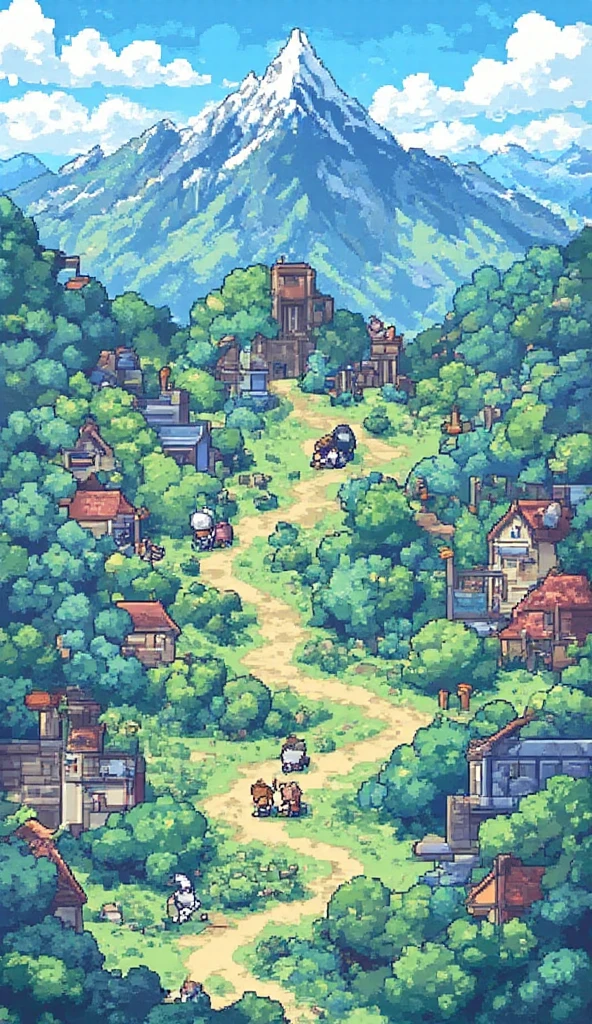 Cute animals (Cat, Dog, rabbit) are the protagonists of an RPG game ...