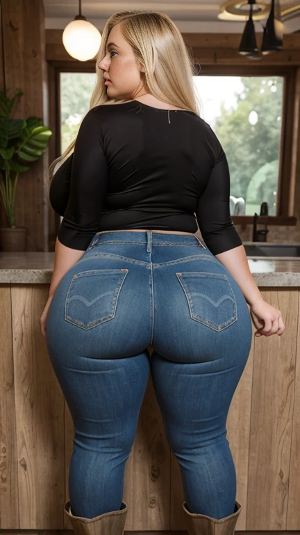 full body shot ; Frontal shot; big farmer , blond, long hair - SeaArt AI