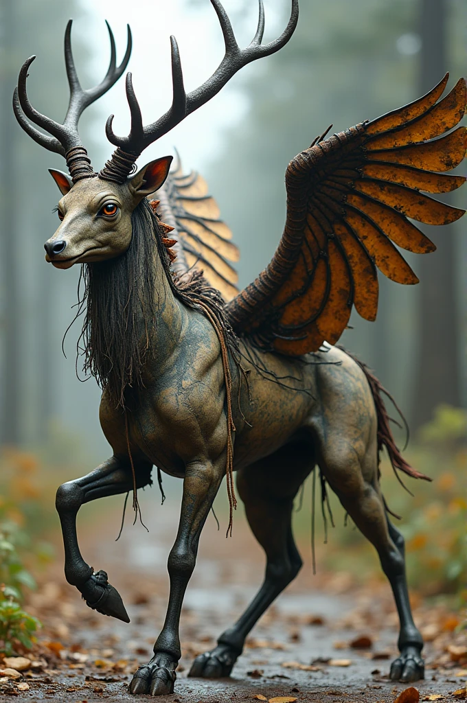 Peryton costume made of recycled materials - SeaArt AI
