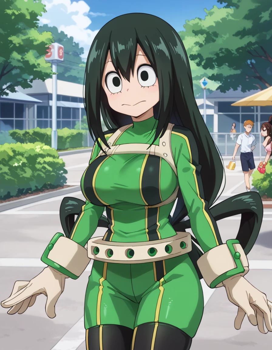 ( side angle), Tsuyu Asui, petite figure, costume, froppy costume ...