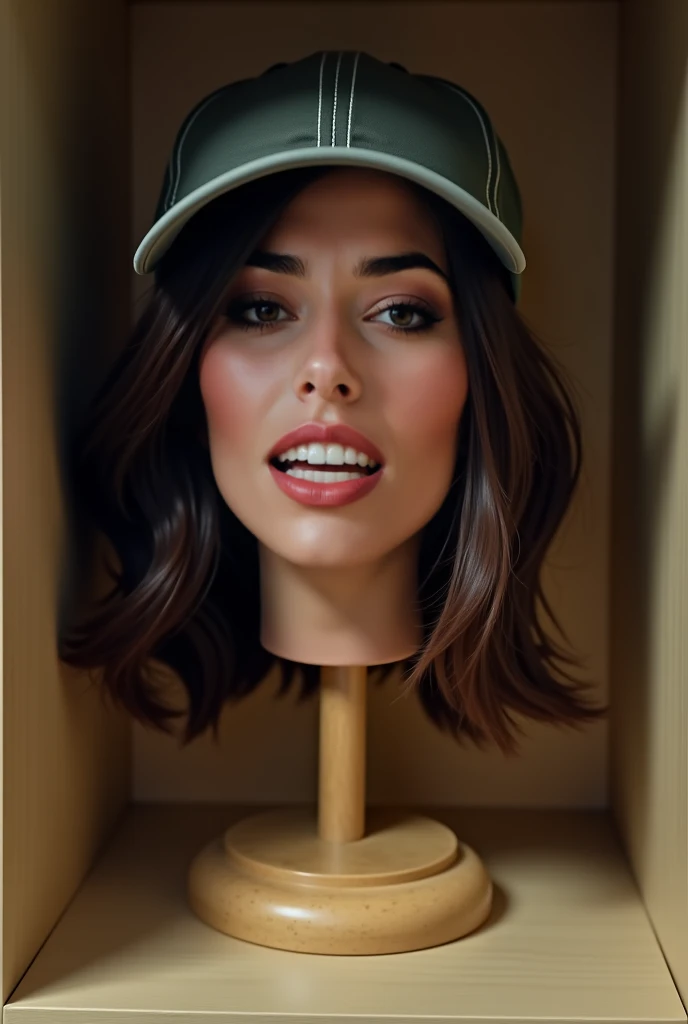 Photo of pretty 25 year old woman's disembodied head mounted on top of ...