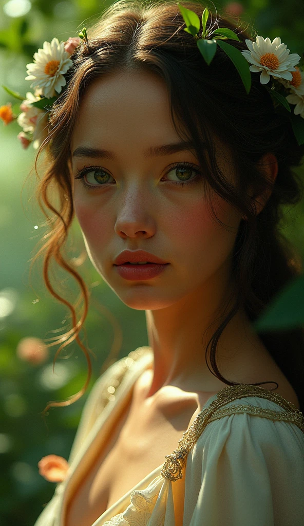 epic scene close up portrait of Eve from the Bible, young woman - SeaArt AI