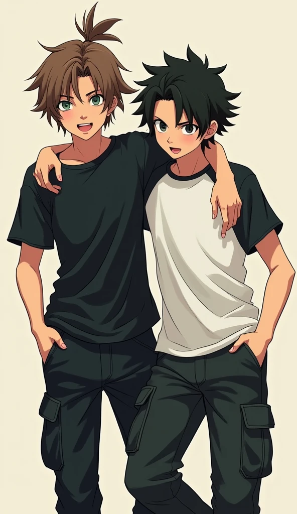 Anime style fan art type , two boys , lean physique , hansom - SeaArt AI