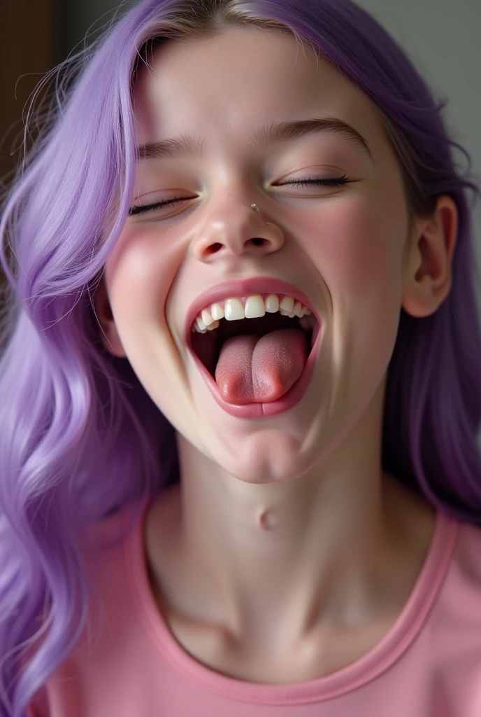 Close de um rosto feminino jovem de Elle Fanning, actress Elle Fanning ...