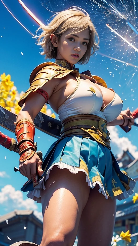 young woman, ((Oiran)),warrior,((wielding a huge_weapon:1.8 - SeaArt AI