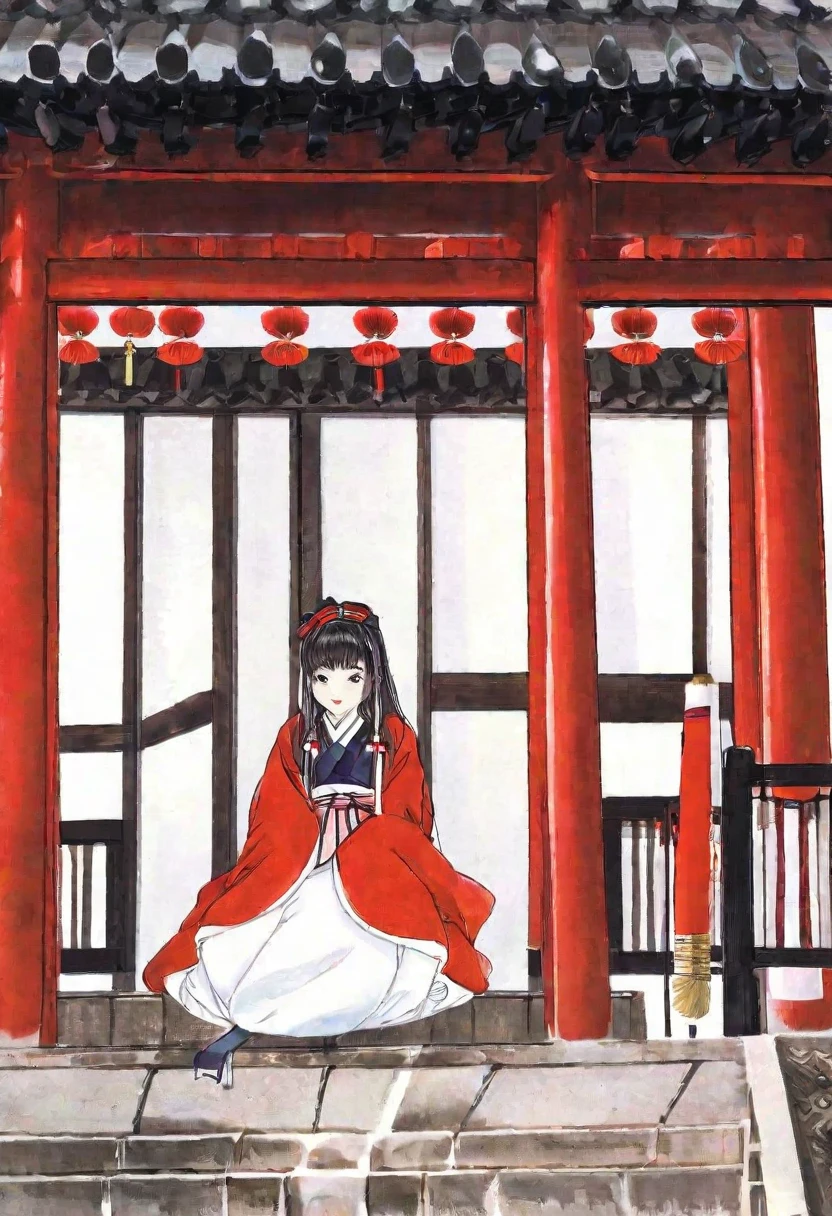 White fox 、 cute、Sitting、God's messenger、In front of the torii gate ...