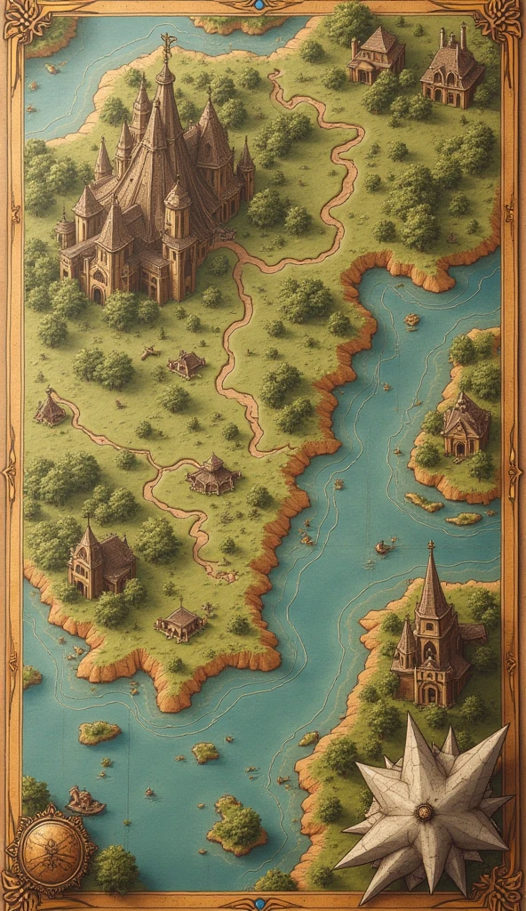 Make an artistic map, following characteristics of cartography maps ...