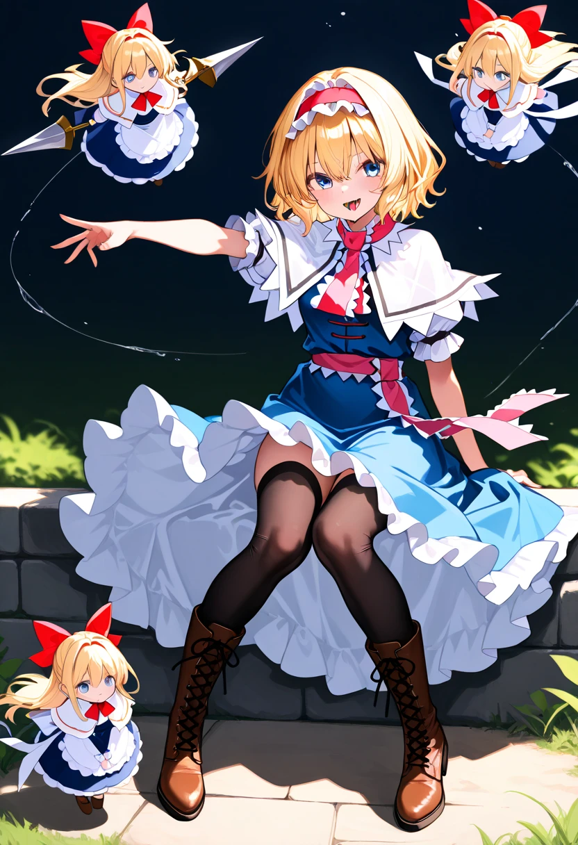 AliceN、 alice margatroid, medium hair, blonde hair, blue eyes - SeaArt AI