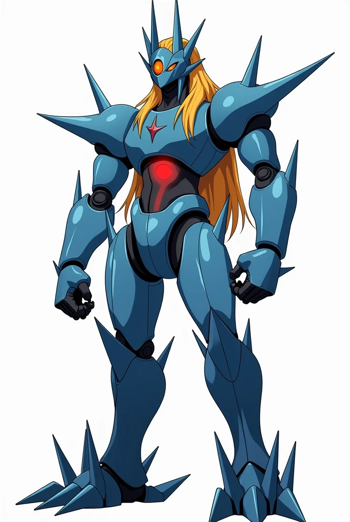 Blue humanoid robot with only one eye on the black Cyclops face and an ...