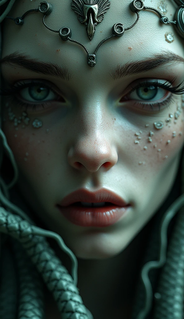 A detailed portrait of medusa the gorgon, extremely detailed facial ...