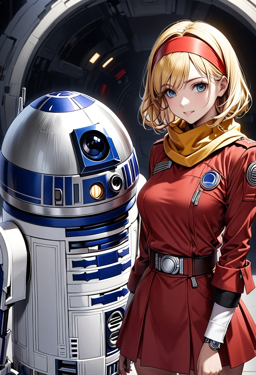 Cyborg 003"Francois "and R2-D2 duo , (Beautiful blonde in a uniform red ...