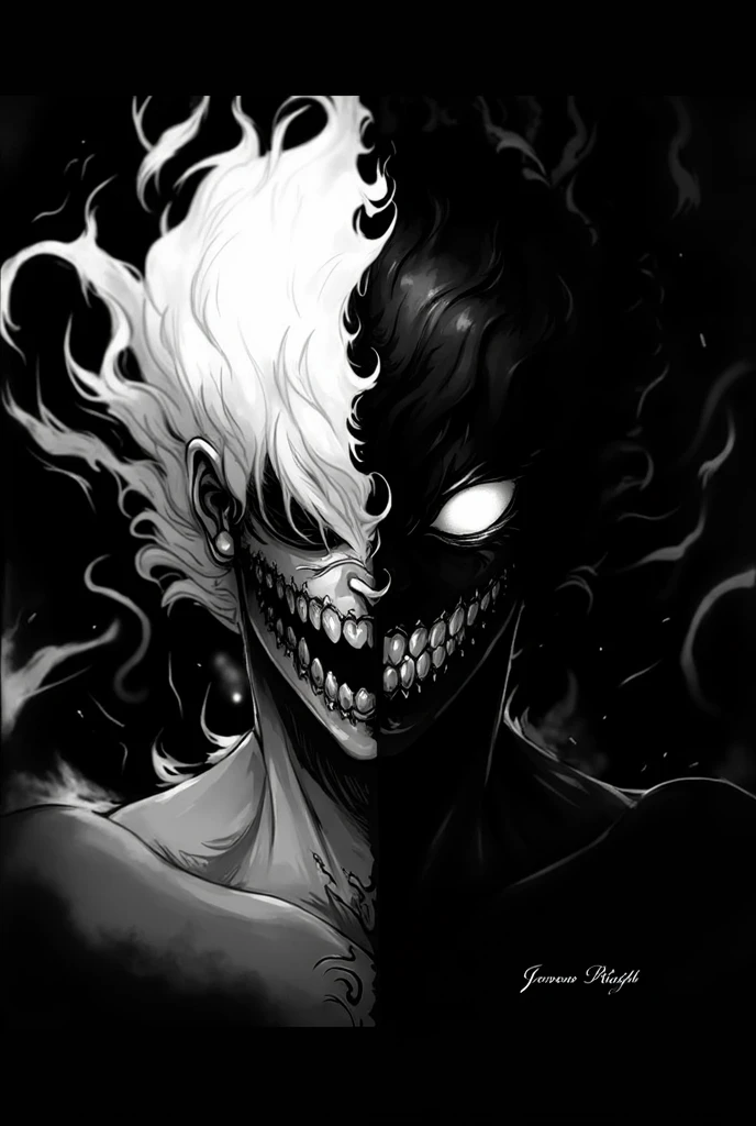 Dark anime face - SeaArt AI